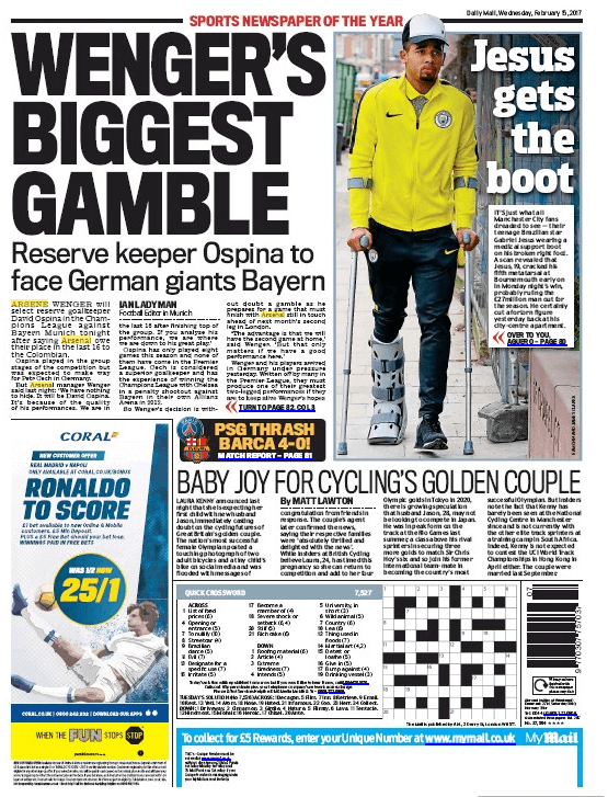 Daily Mail make another big Arsenal issue out of nothing
