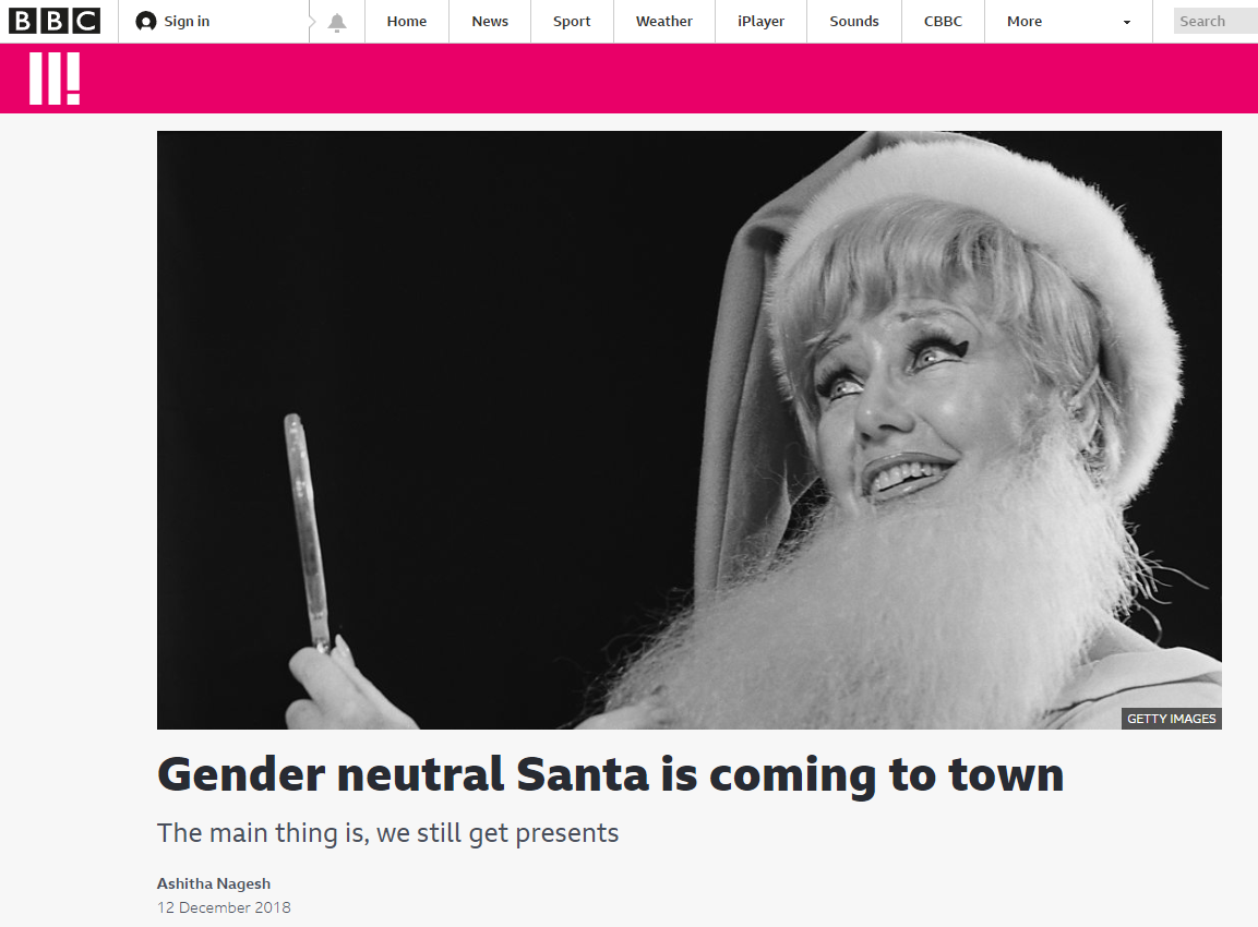 Nobody is demanding Santa change gender - it's all a lie to get you angry