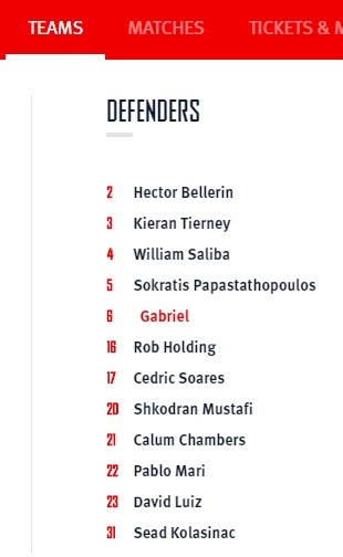 Arsenal shirt numbers: Gabriel Magalhaes