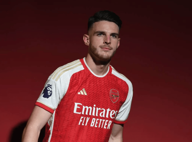 What shirt number will Declan Rice wear at Arsenal?