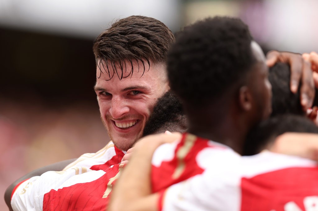 Declan Rice spotted singing Arsenal fan song