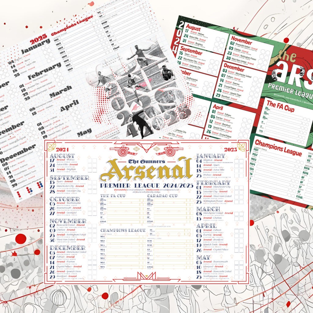 Free Arsenal Premier League Fixtures Printables
