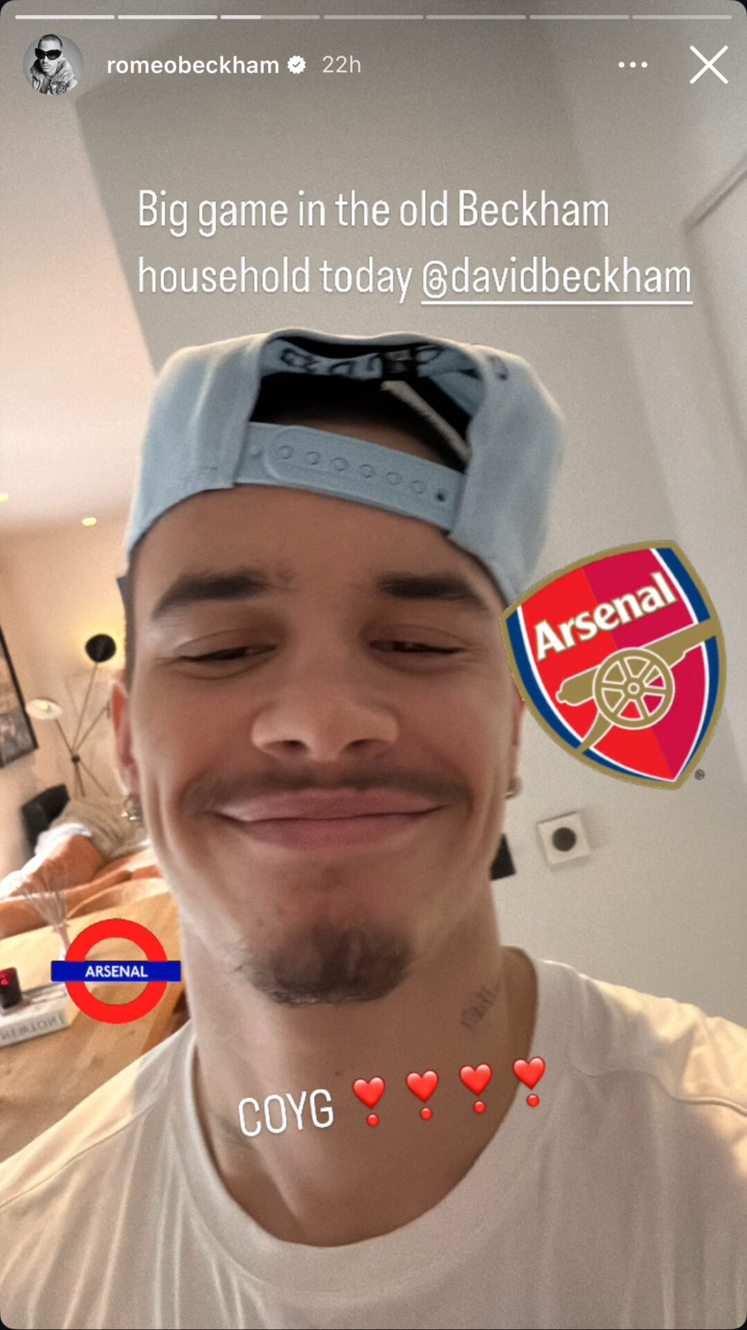 David Beckham's son Romeo trolls him over Arsenal victory
