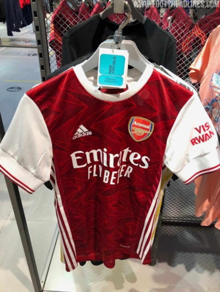 Pictures as Arsenal 2020/21 home kit goes on sale early